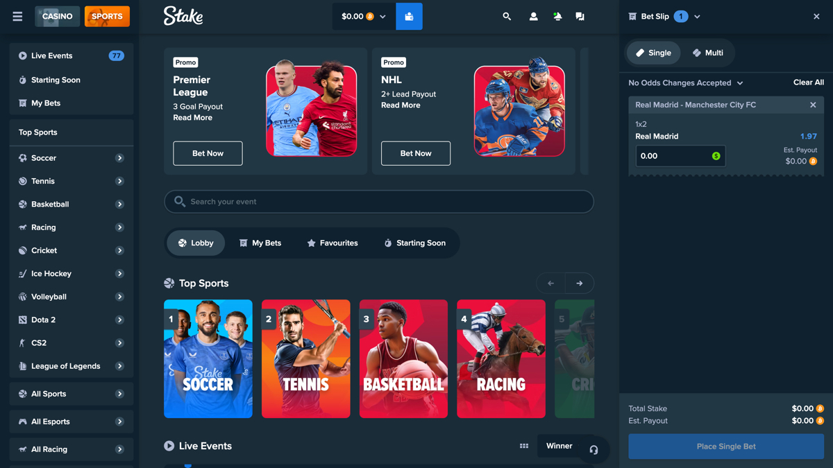 Stake Sportsbook Review 2025 | Crypto Betting at Stake.com