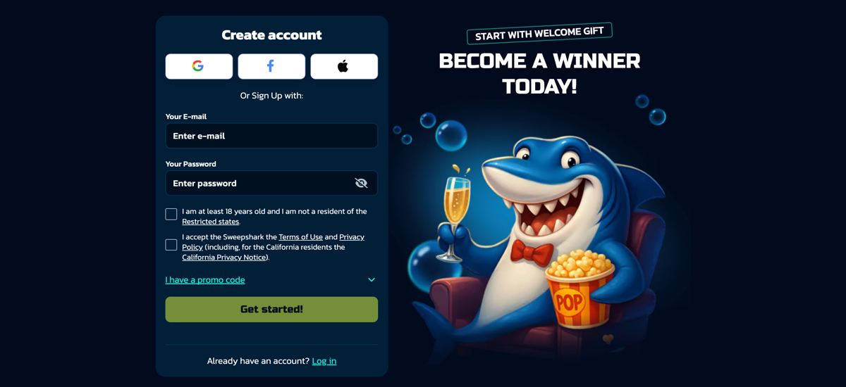 SweepShark No Deposit Bonus Codes (January 2026)